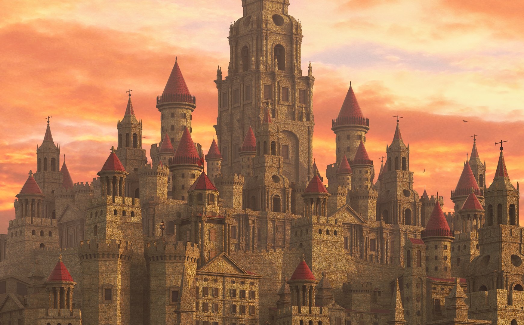 3D Fantasy City Castle Island model - TurboSquid 1723409