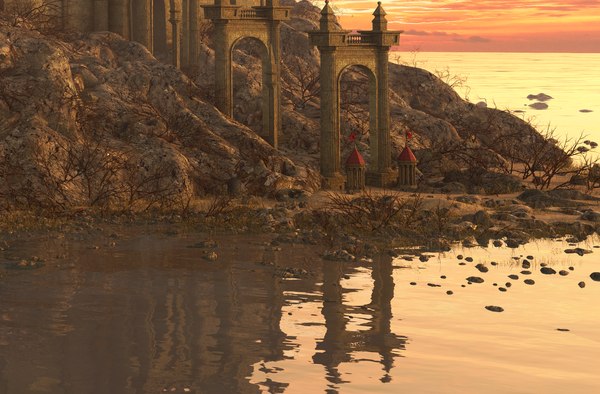 modelo 3d Fantasy City Castle Island - TurboSquid 1723409