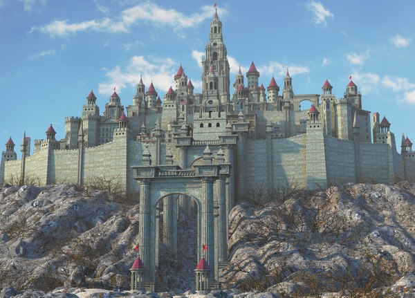 modelo 3d Fantasy City Castle Island - TurboSquid 1723409