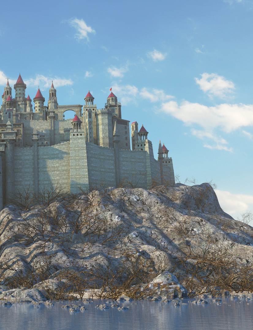 modelo 3d Fantasy City Castle Island - TurboSquid 1723409