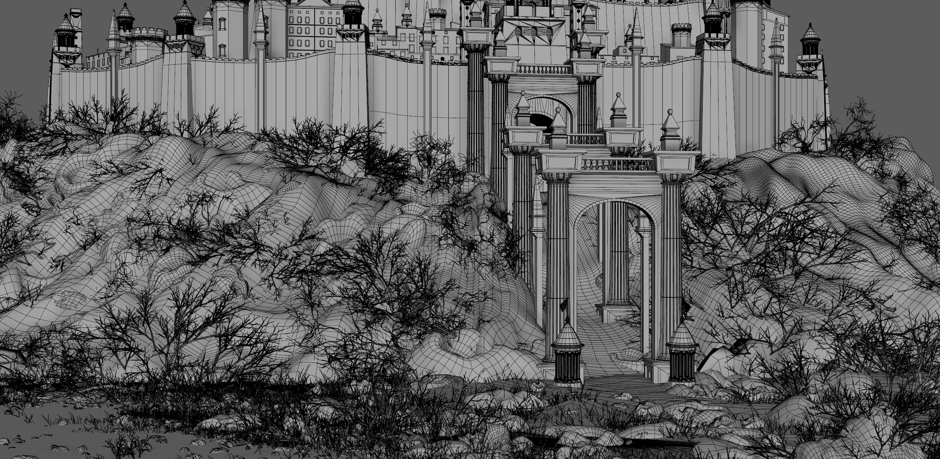 3D Fantasy City Castle Island model - TurboSquid 1723409