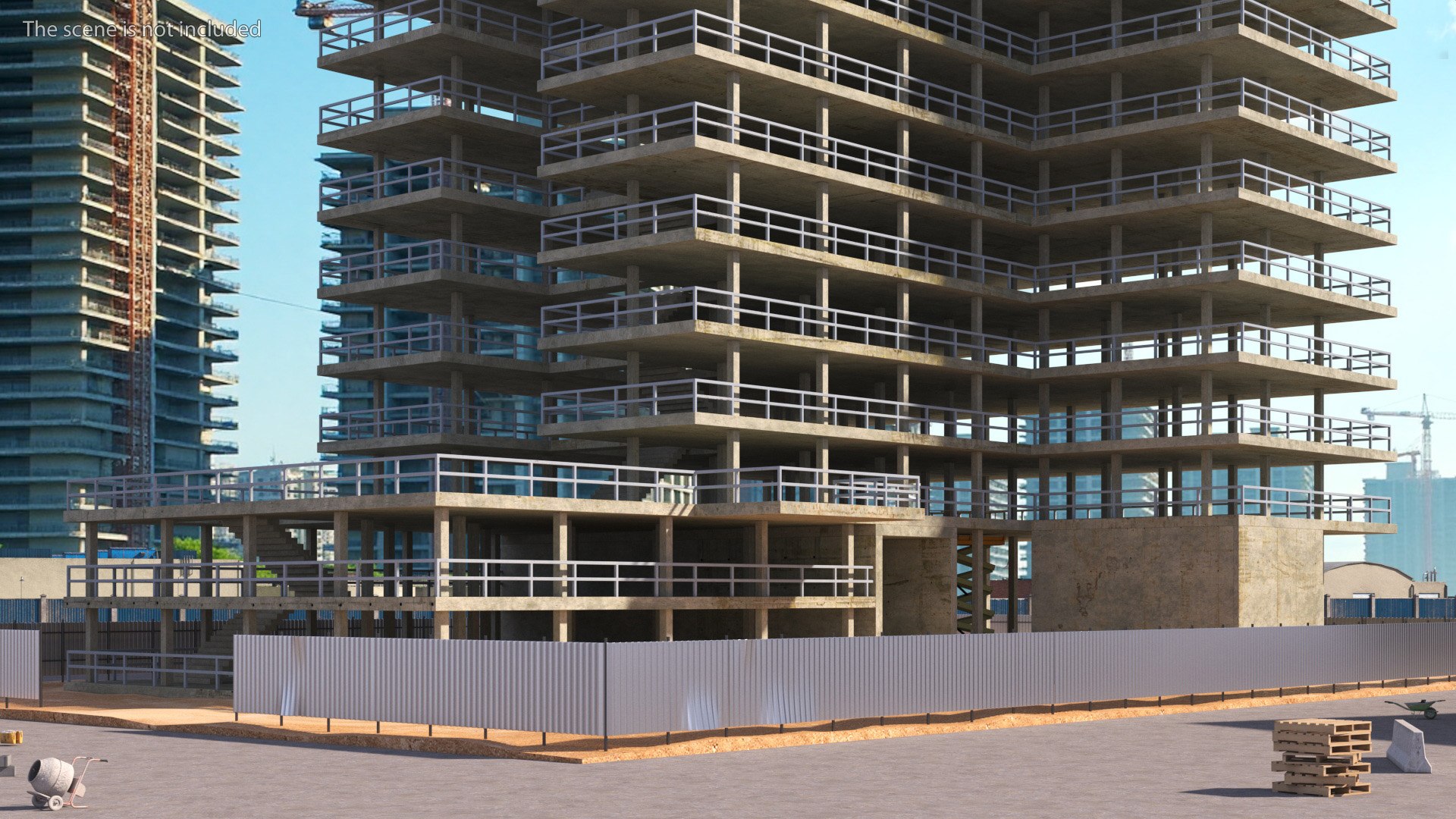 3D High Rise Building Under Construction - TurboSquid 2325155