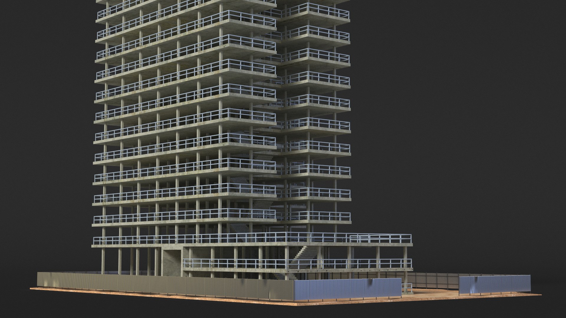 3D High Rise Building Under Construction - TurboSquid 2325155