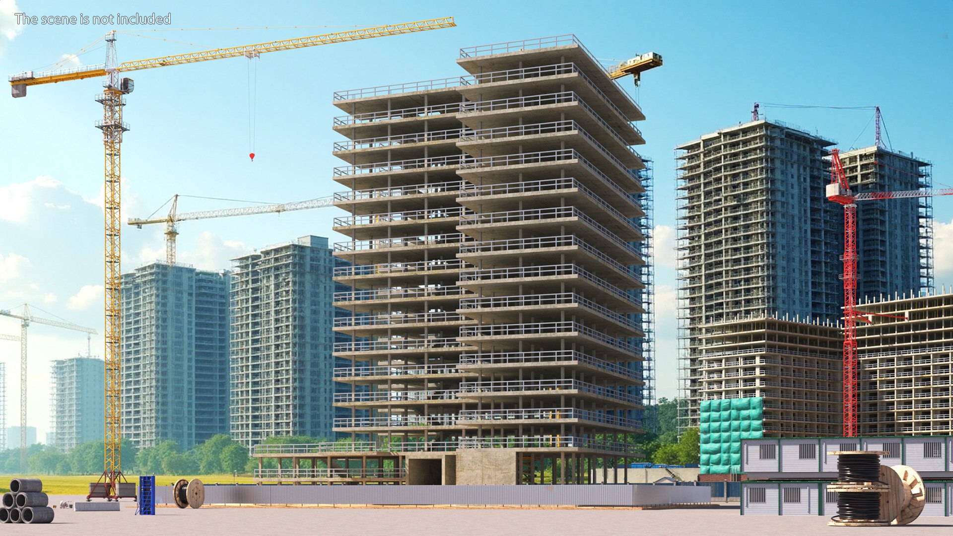 3D High Rise Building Under Construction - TurboSquid 2325155
