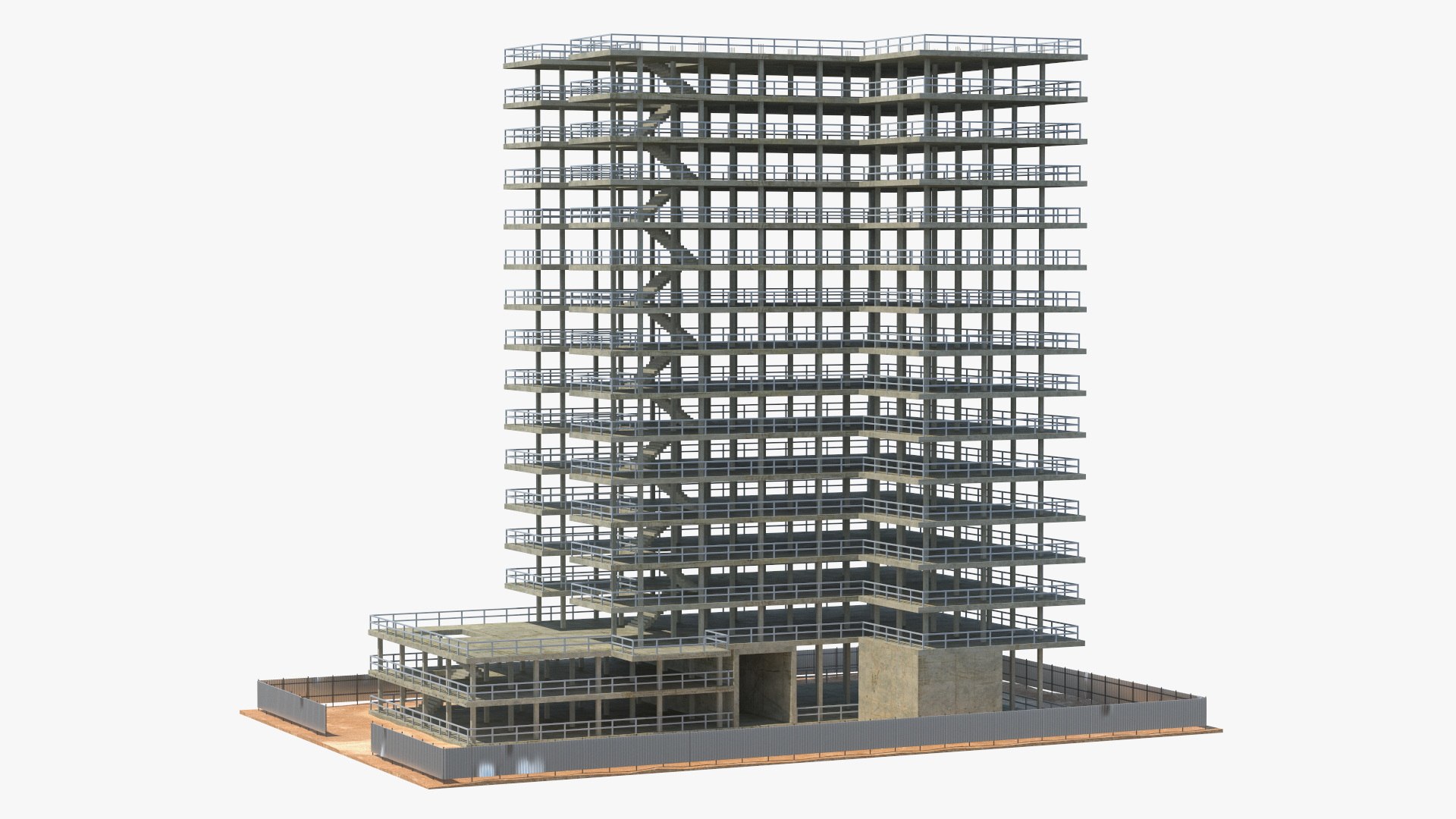 3D High Rise Building Under Construction - TurboSquid 2325155