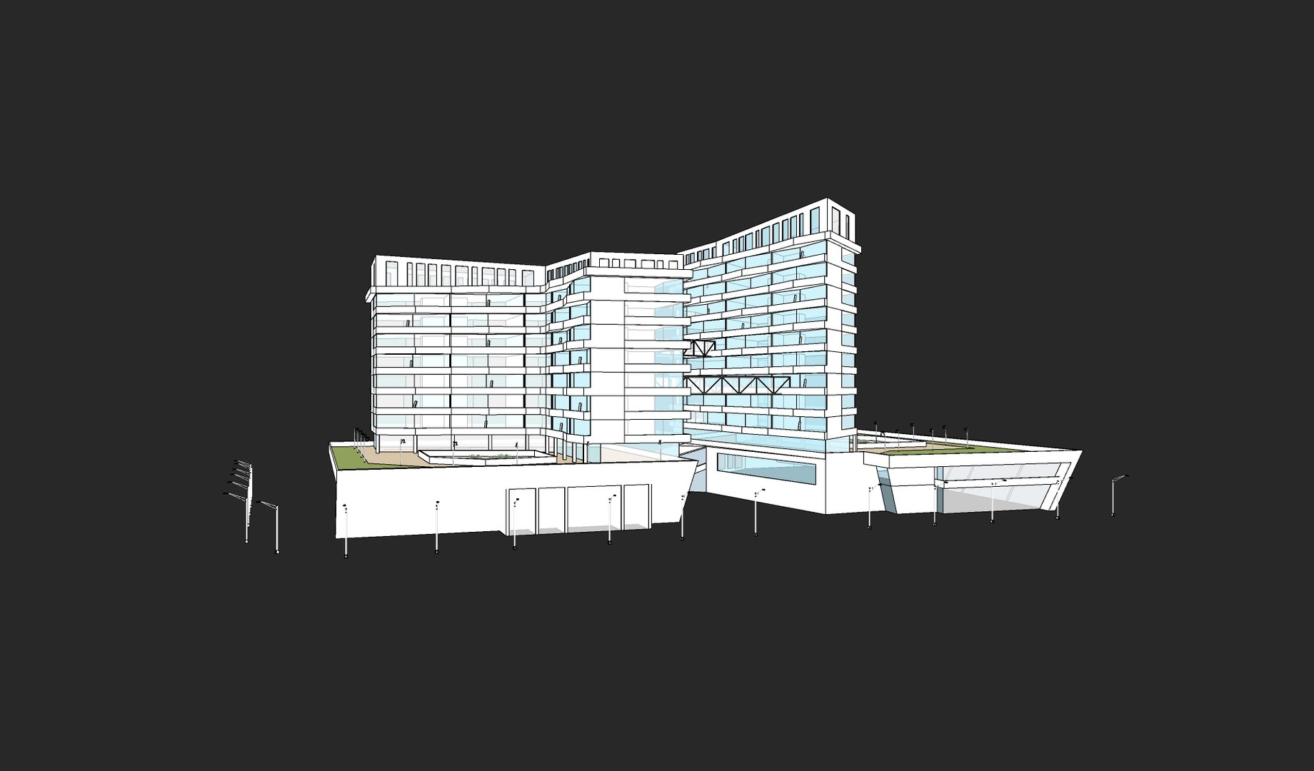 Sketchup Hospital Building V2 3D Model - TurboSquid 2266103