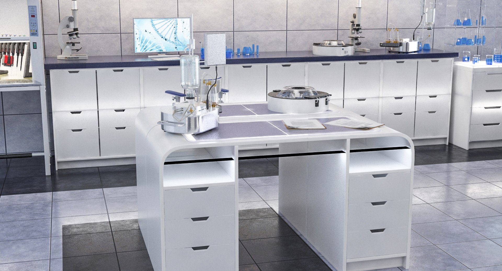 3D Scientific Laboratory Model - TurboSquid 1405393