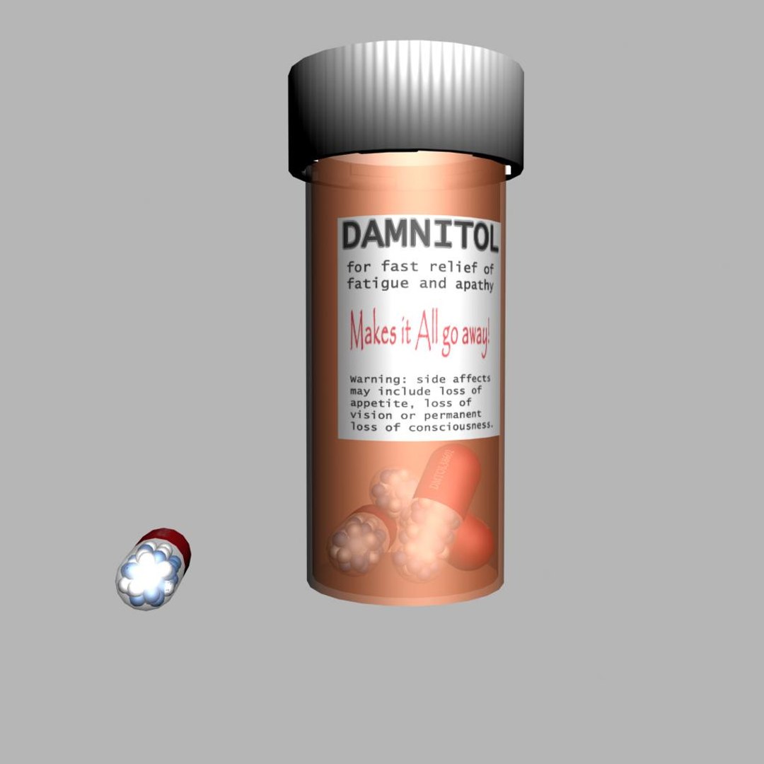 3d damnitol bottle pill