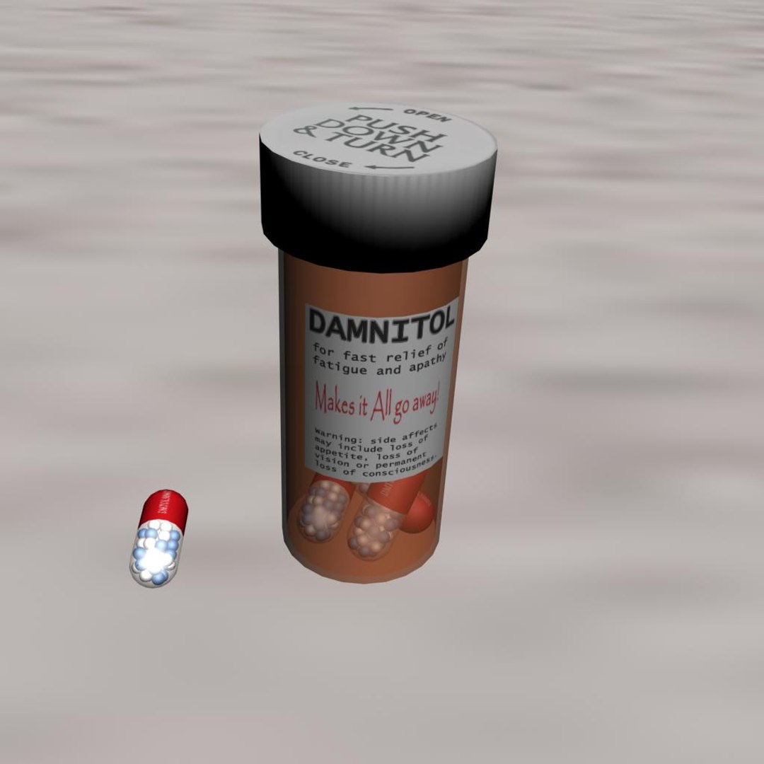 3d damnitol bottle pill