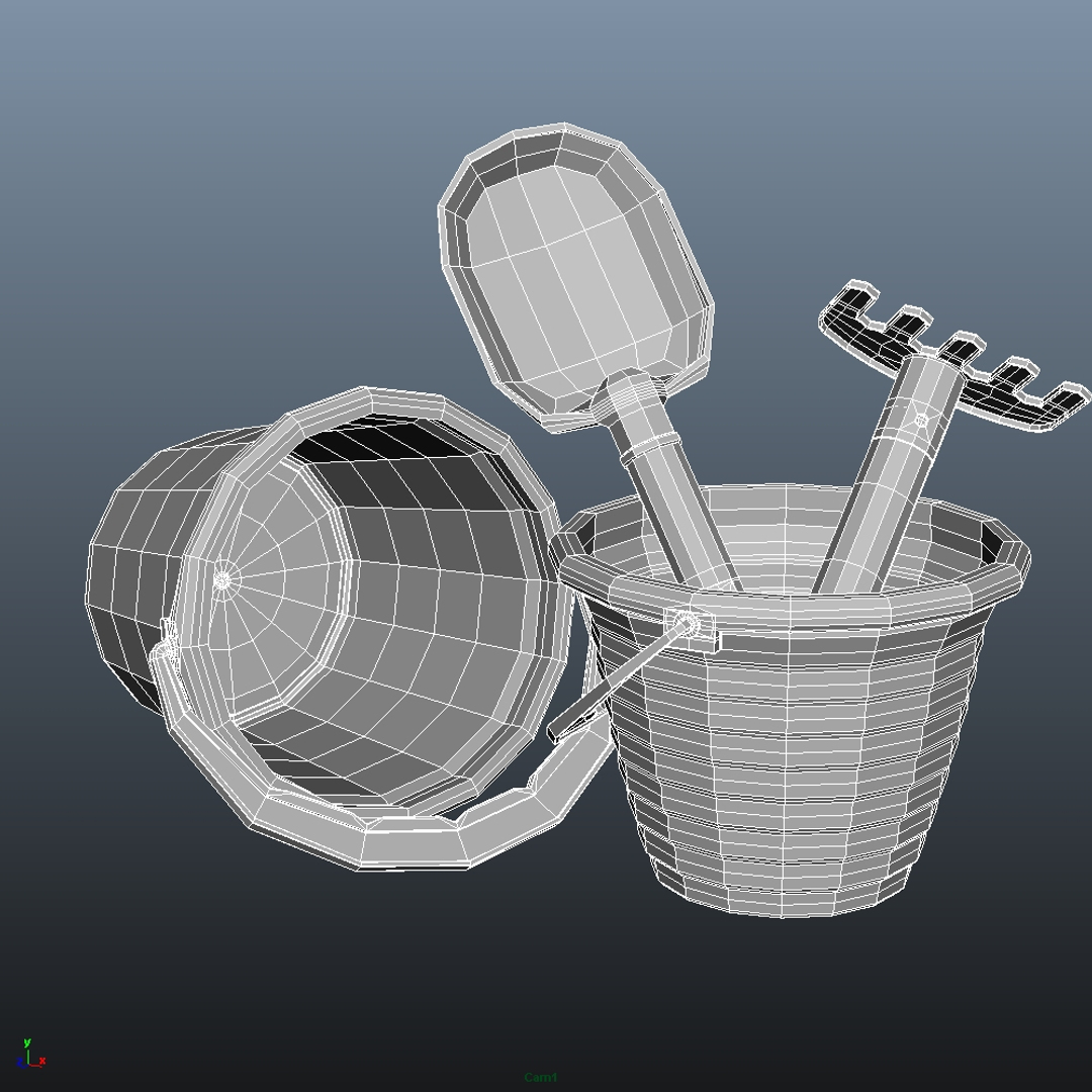 3d model plastic toys beach sand