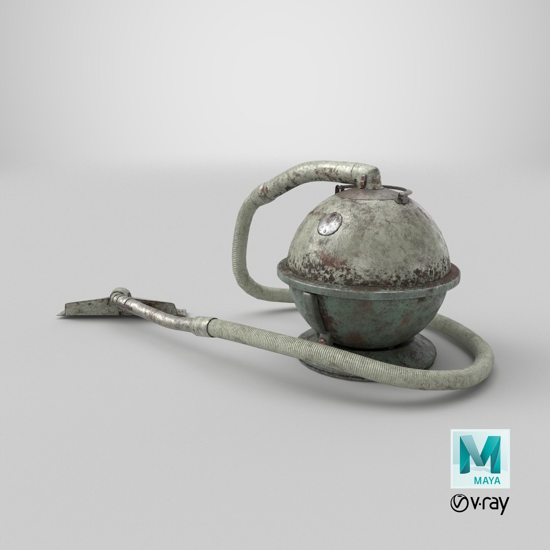 3D Spherical Retro Vacuum With Flexible Hose Used - TurboSquid 2474973