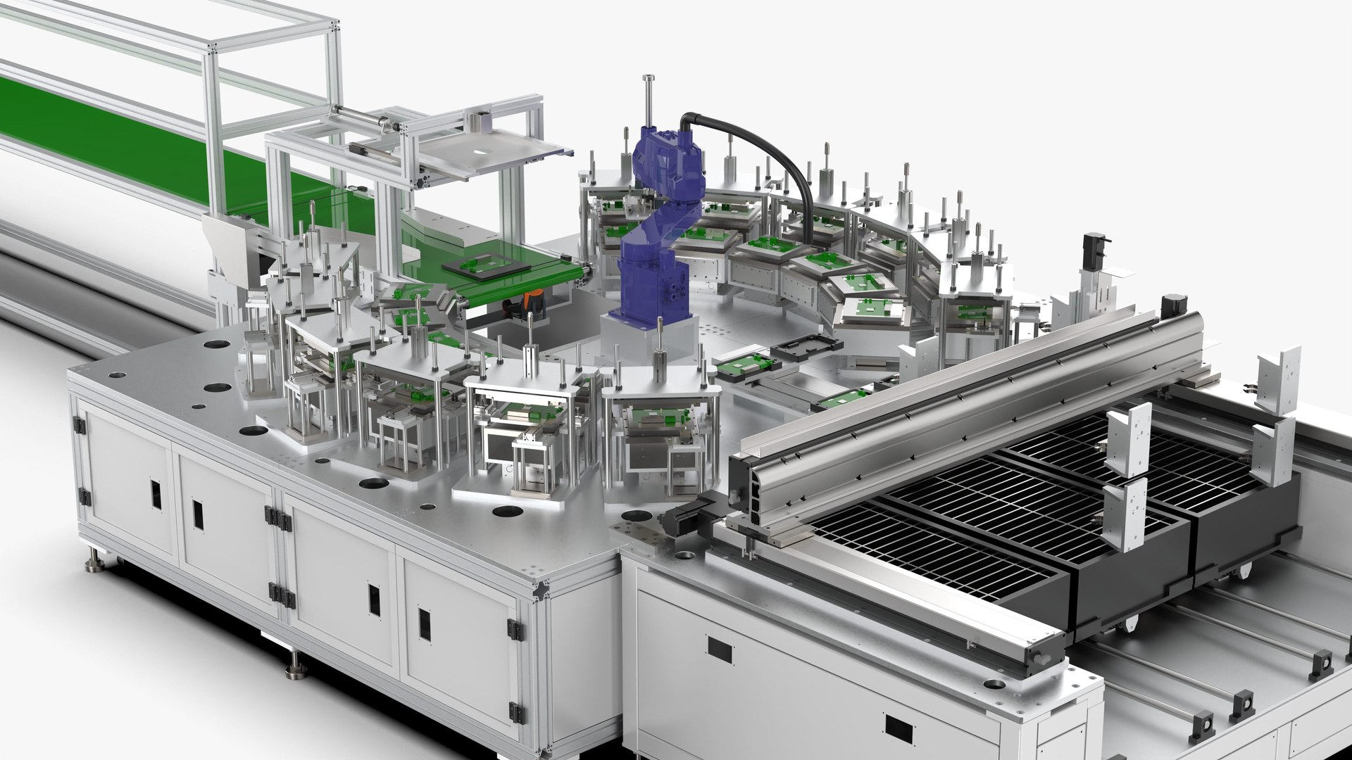 3d Model Automatic Circuit Board Robot Handling And Testing Machine