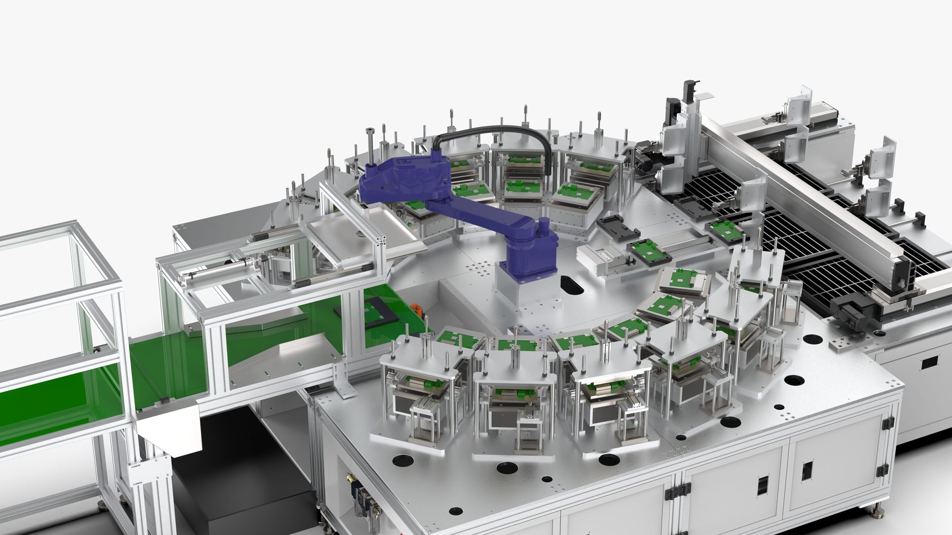 3d Model Automatic Circuit Board Robot Handling And Testing Machine