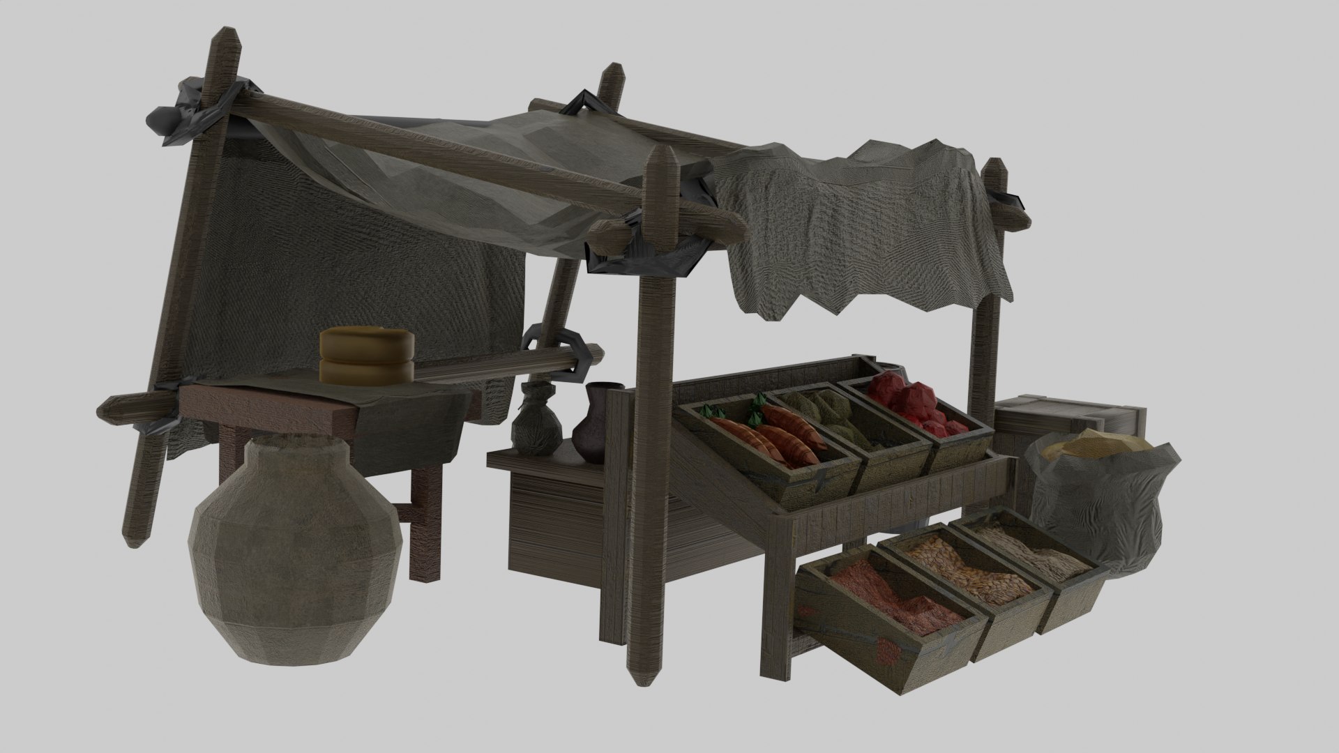 3D Low Poly Medieval Market - TurboSquid 2080982
