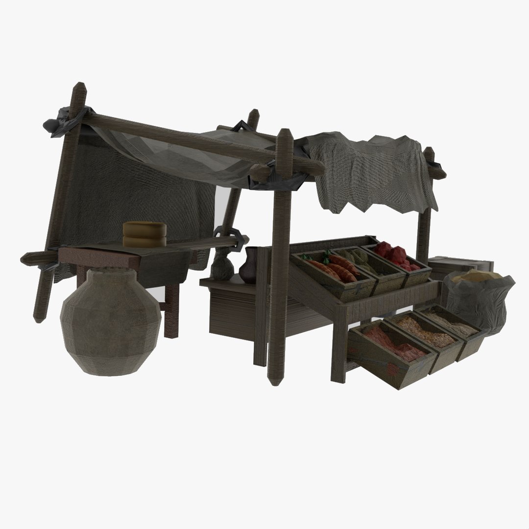 3D Low poly Medieval Market - TurboSquid 2080982