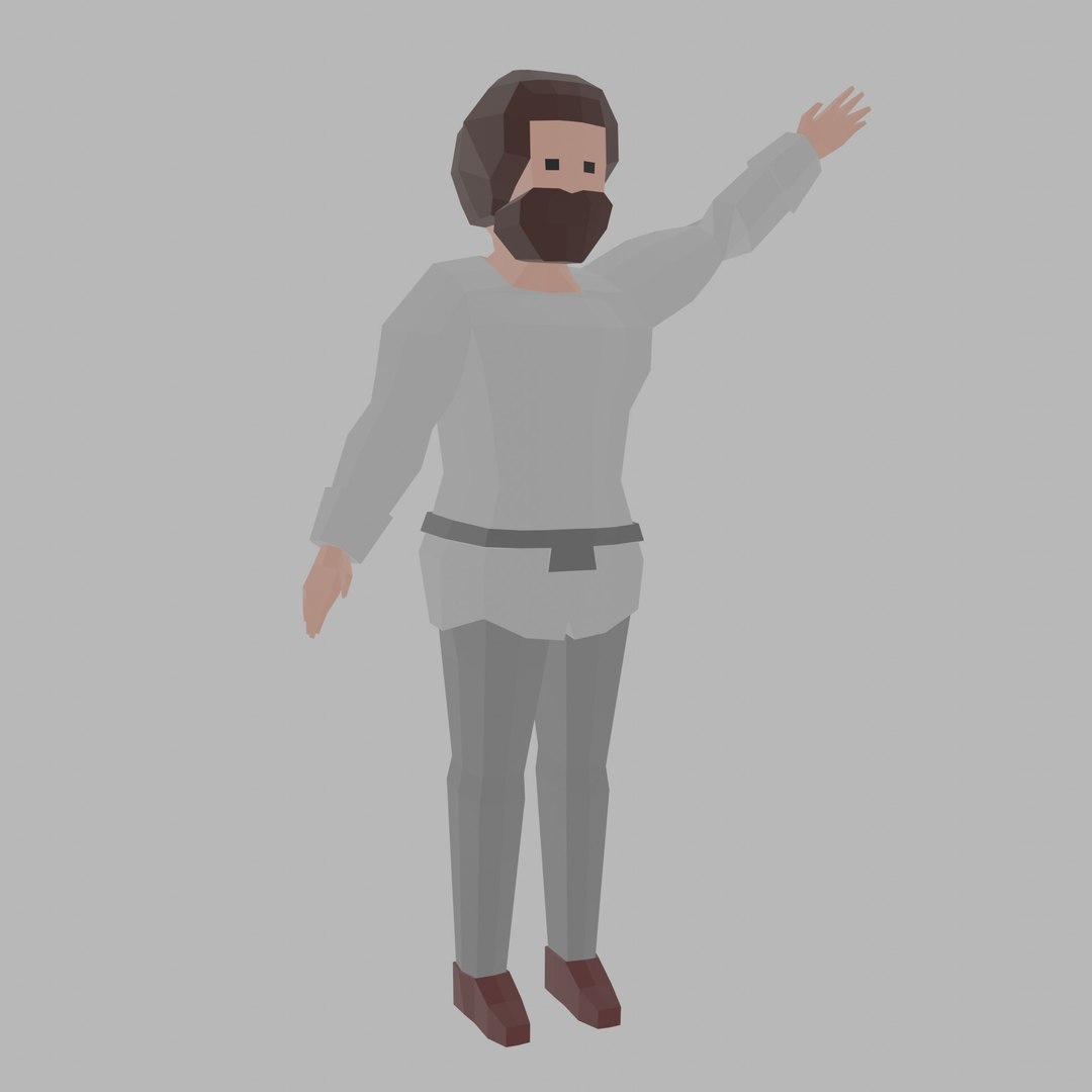 Low Poly Medieval Peasant Rigged 1 3D - TurboSquid 2168305