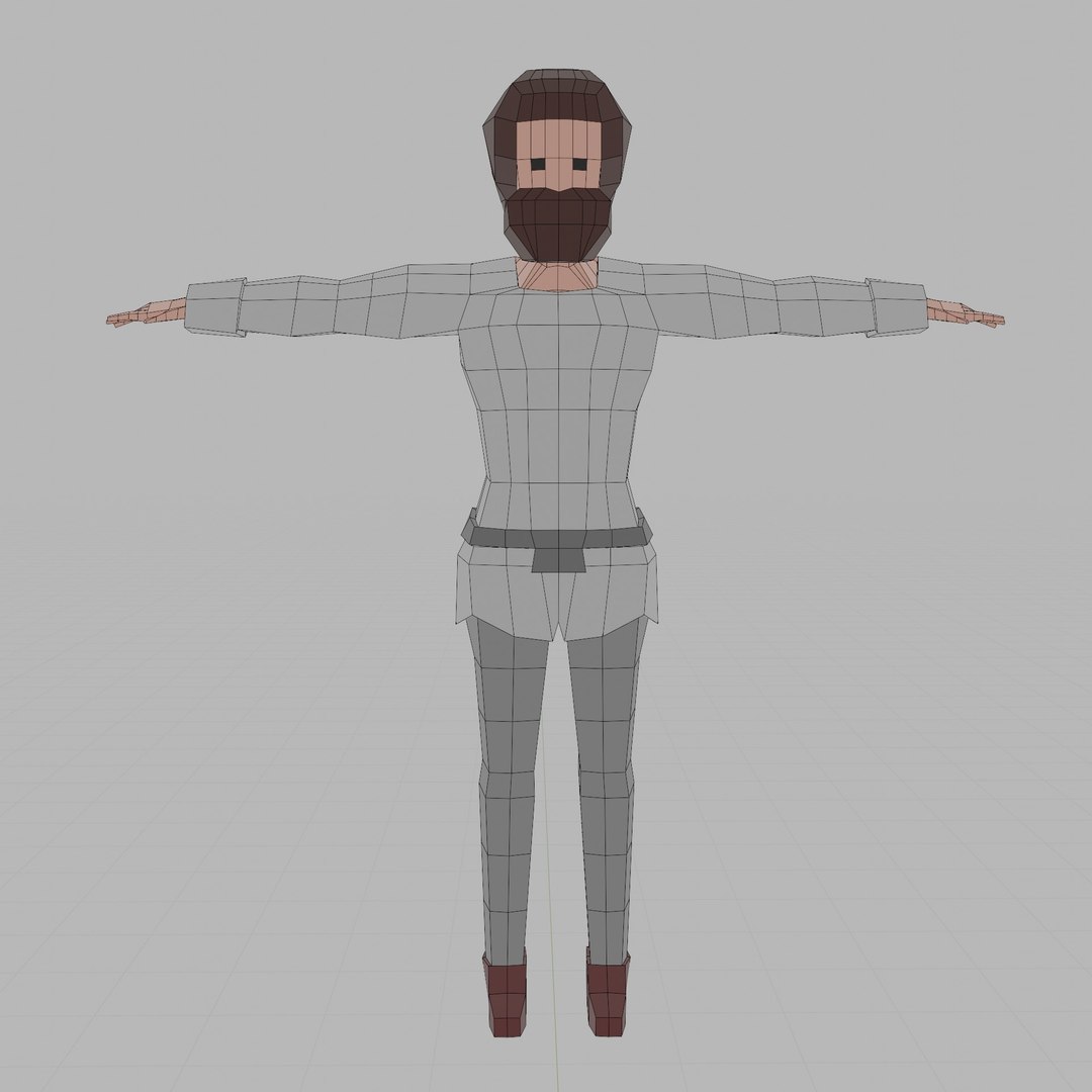 Low Poly Medieval Peasant Rigged 1 3D - TurboSquid 2168305