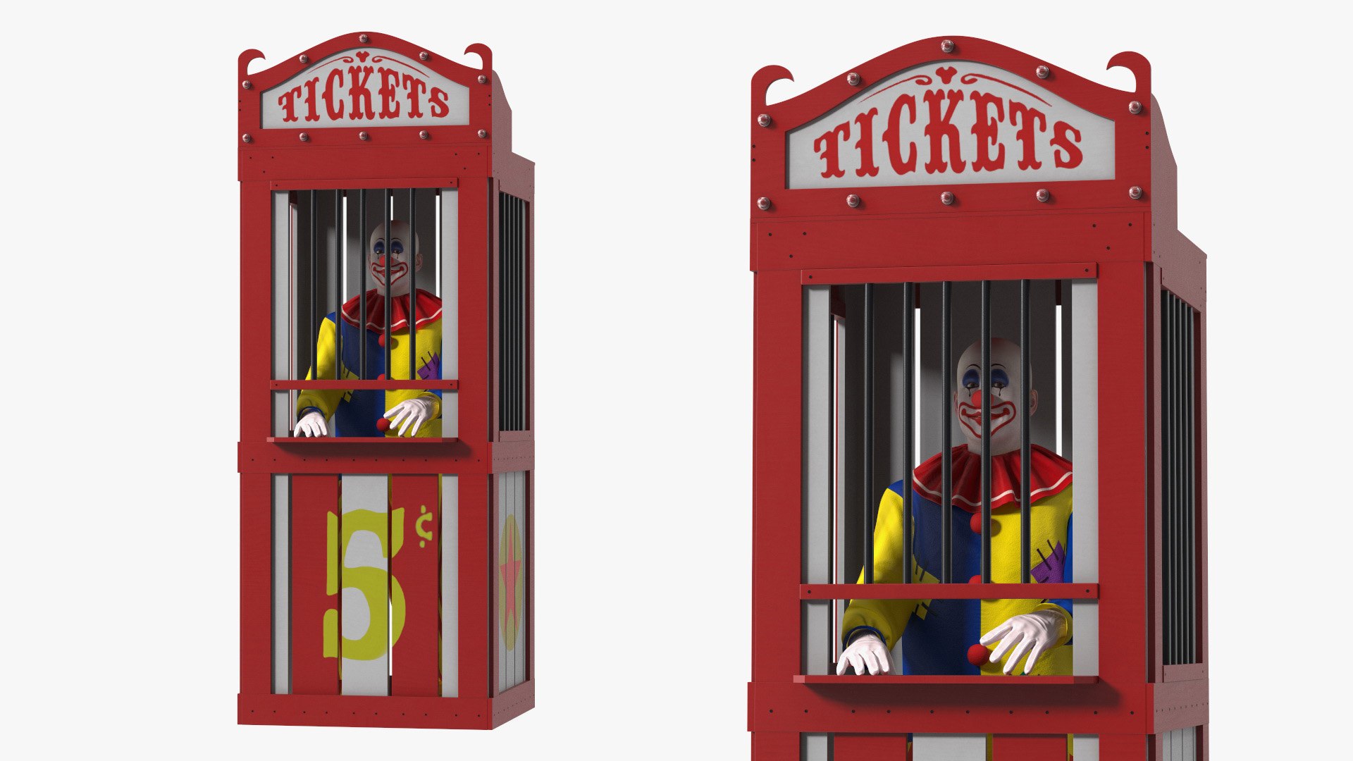 Circus Ticket Booth With Clown 3D Model - TurboSquid 2292982