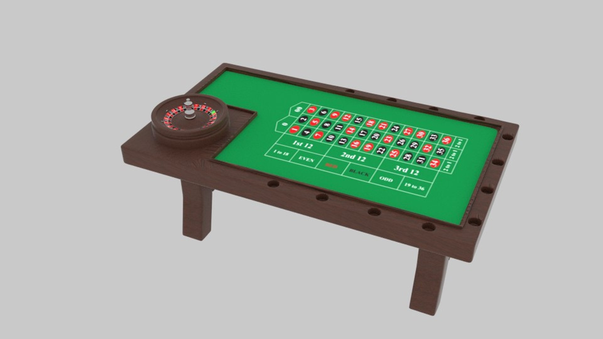 roulette table 3d model