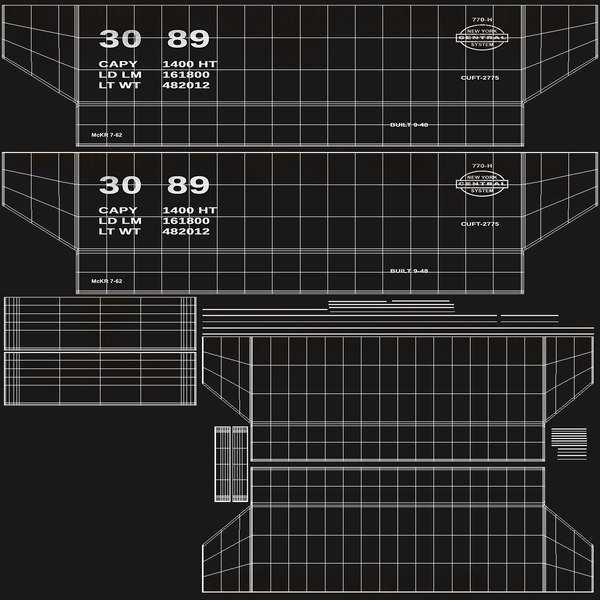 modelo 3d Tolva cuádruple de ferrocarril - TurboSquid 2152620