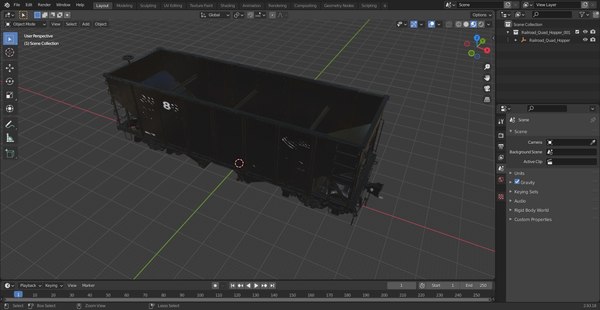 modelo 3d Tolva cuádruple de ferrocarril - TurboSquid 2152620