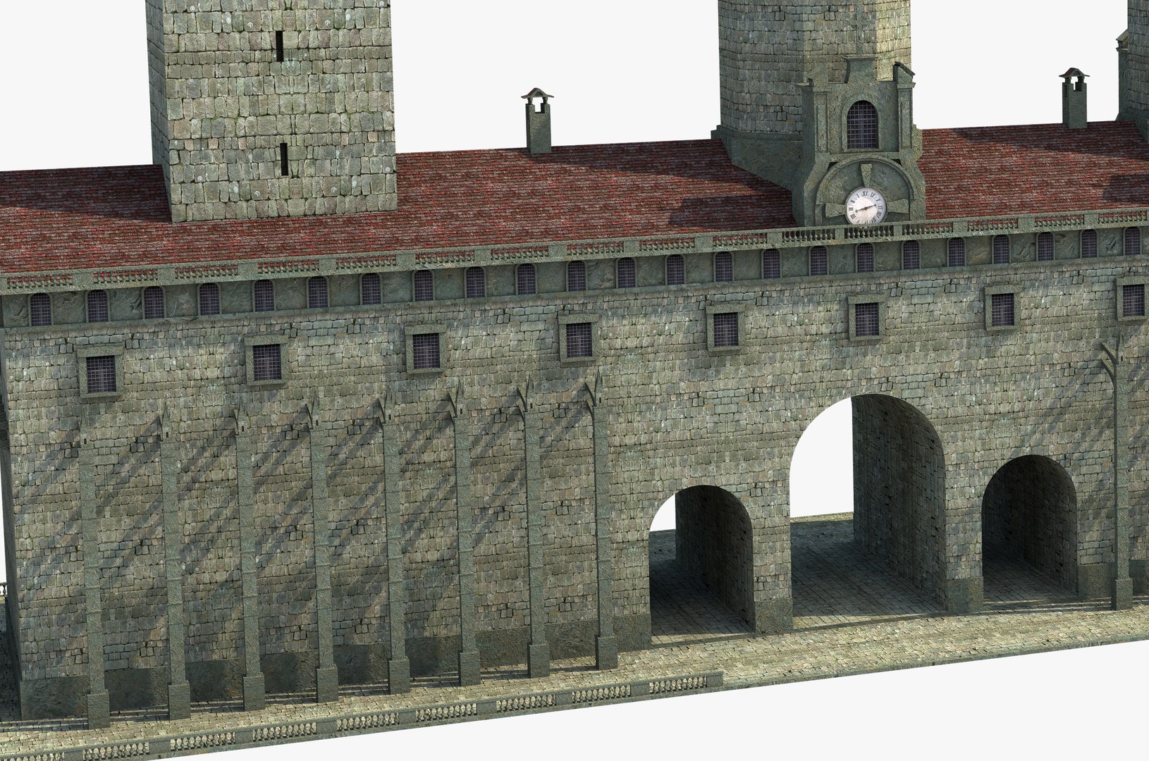 3D Castle Wall Gate - TurboSquid 1691586