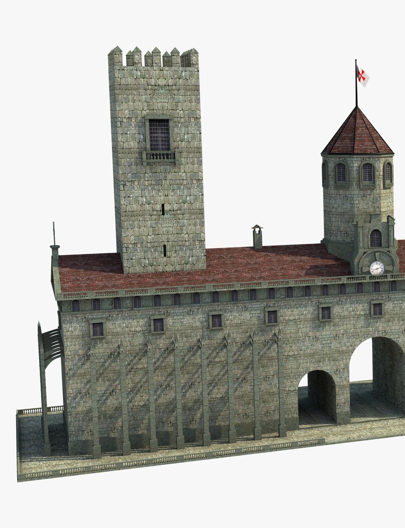 3D Castle Wall Gate - TurboSquid 1691586