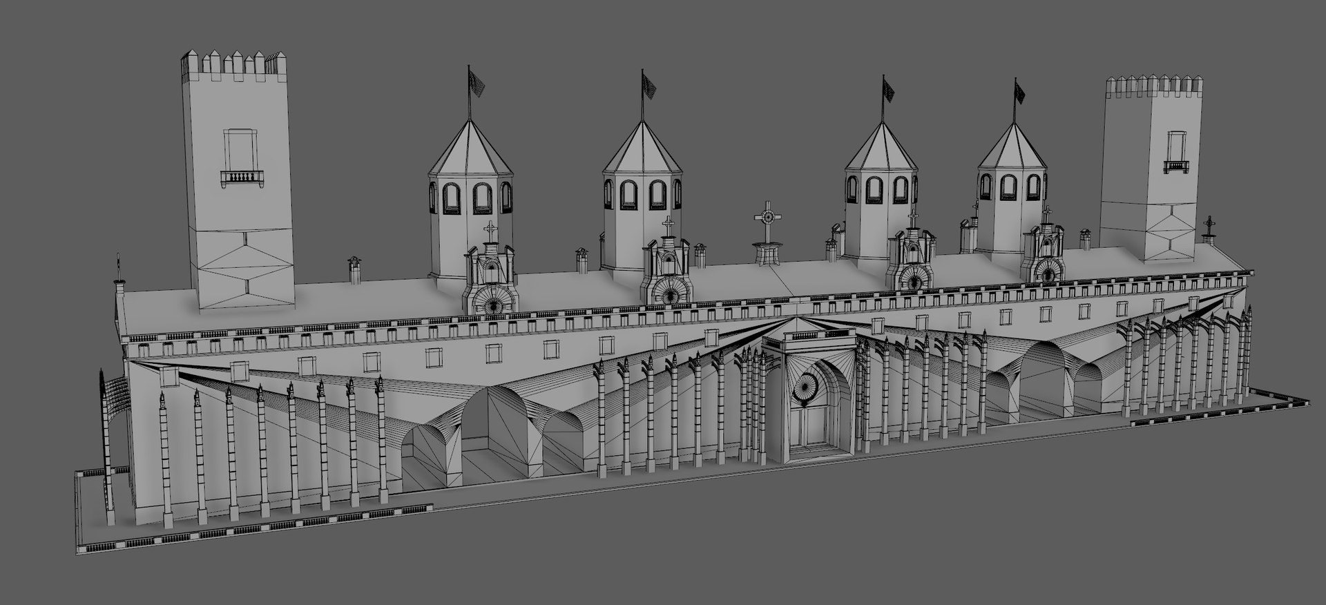 3D Castle Wall Gate - TurboSquid 1691586