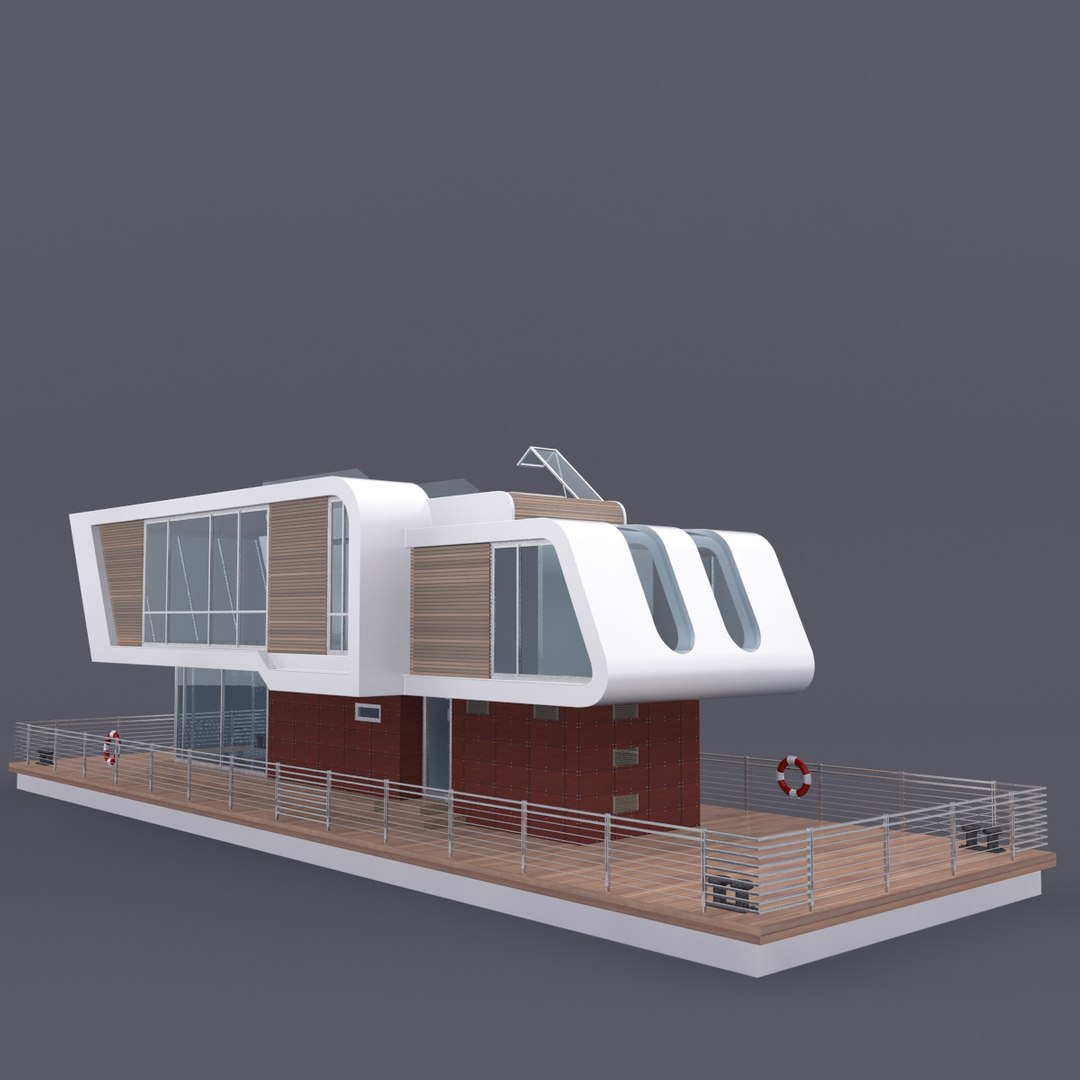 3d boat house model