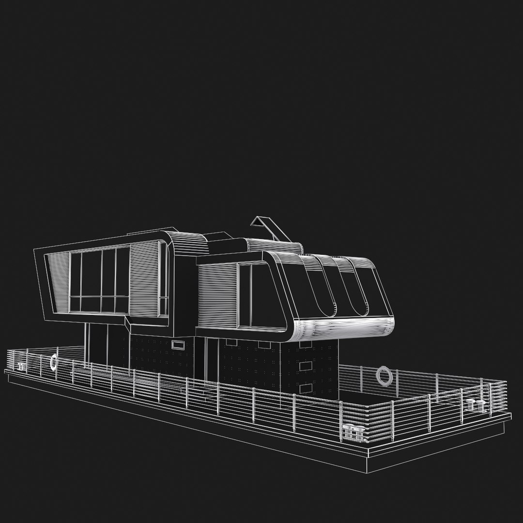 3d boat house model