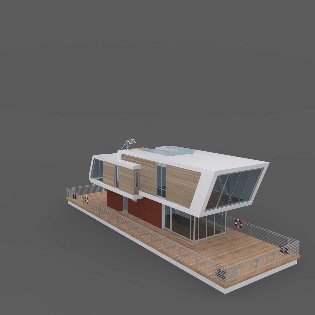 3d boat house model