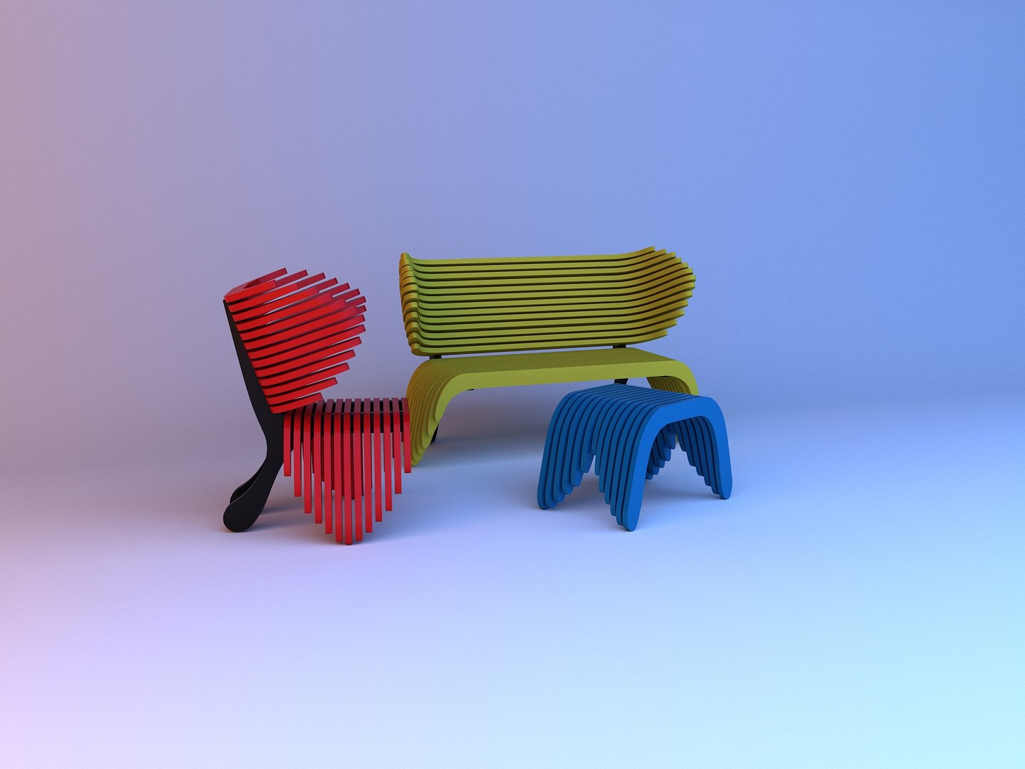 Parametric Set Furniture 3D Model 3D Model - TurboSquid 1735299
