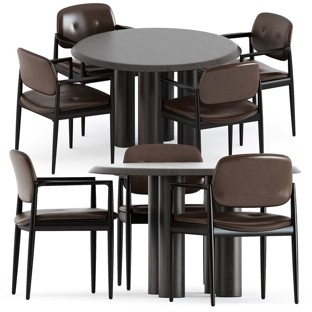 Yoko Dining Chair And Islets Table 3D Model - TurboSquid 1996929