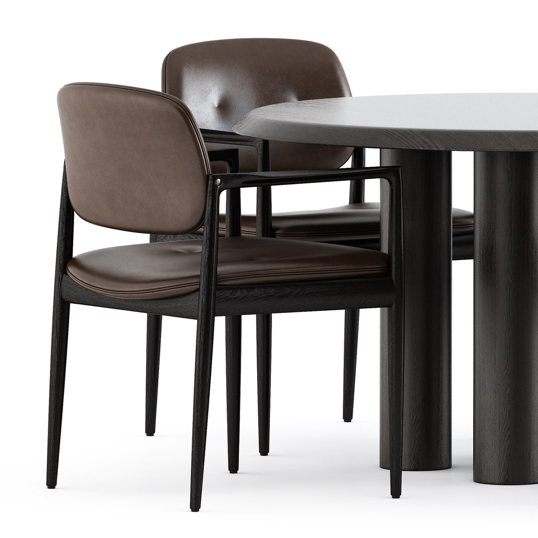 Yoko Dining Chair And Islets Table 3D Model - TurboSquid 1996929