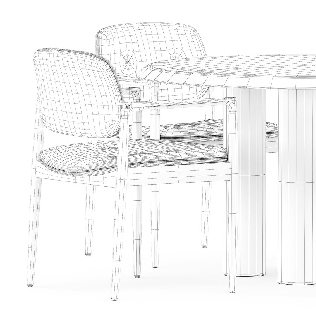 Yoko Dining Chair And Islets Table 3D Model - TurboSquid 1996929