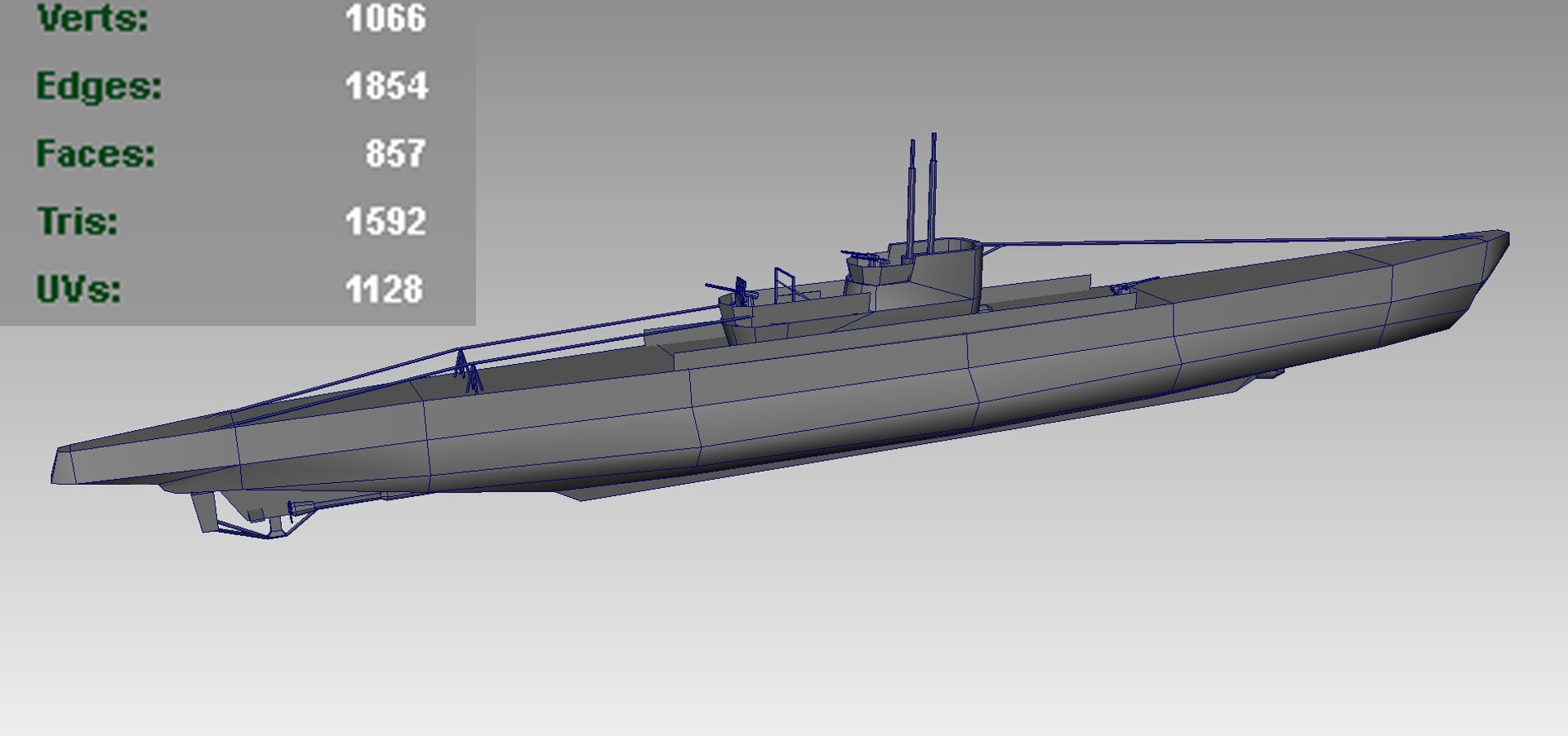 3d Model German U-boat Ix