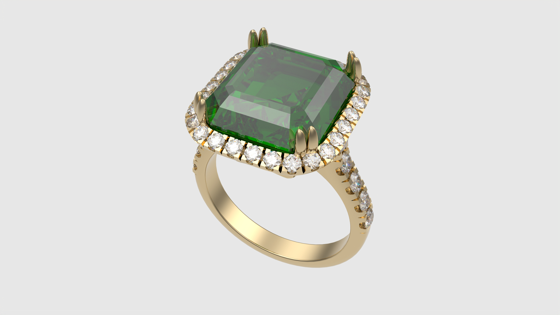 3D Green Gemstone Square Ring JDBCo Model - TurboSquid 2339902