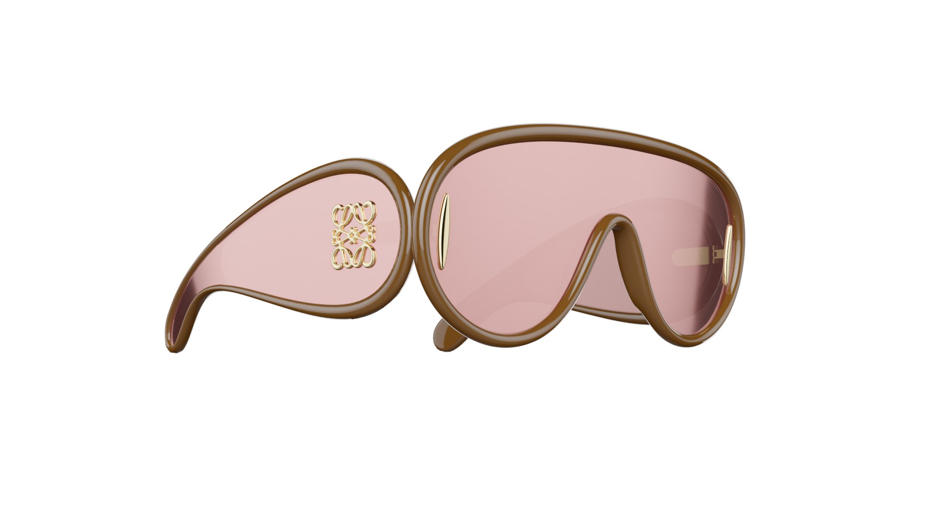LOEWE Wave Mask Sunglasses Khaki Green Model - TurboSquid 2120758