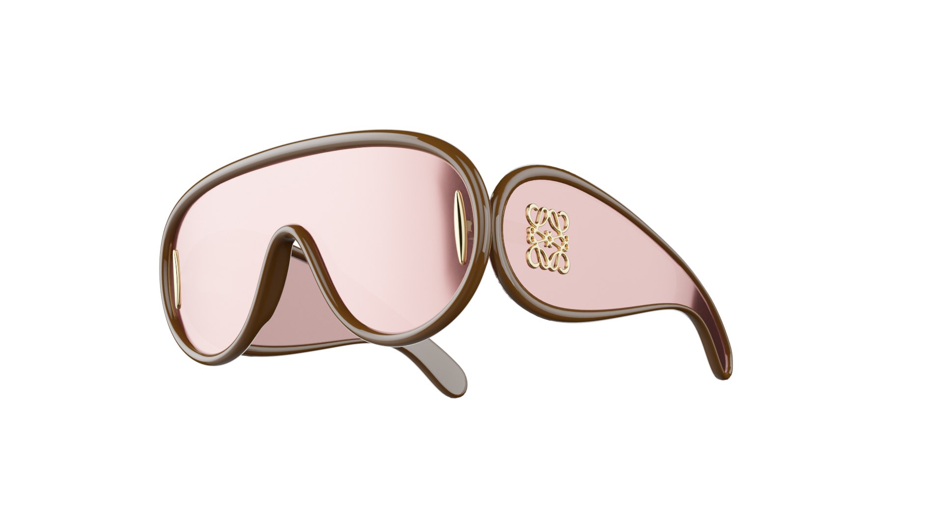 LOEWE Wave Mask Sunglasses Khaki Green Model - TurboSquid 2120758