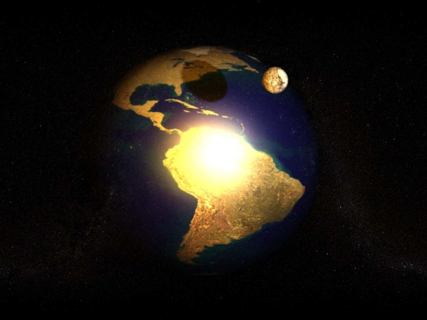 3d moon earth realistic model