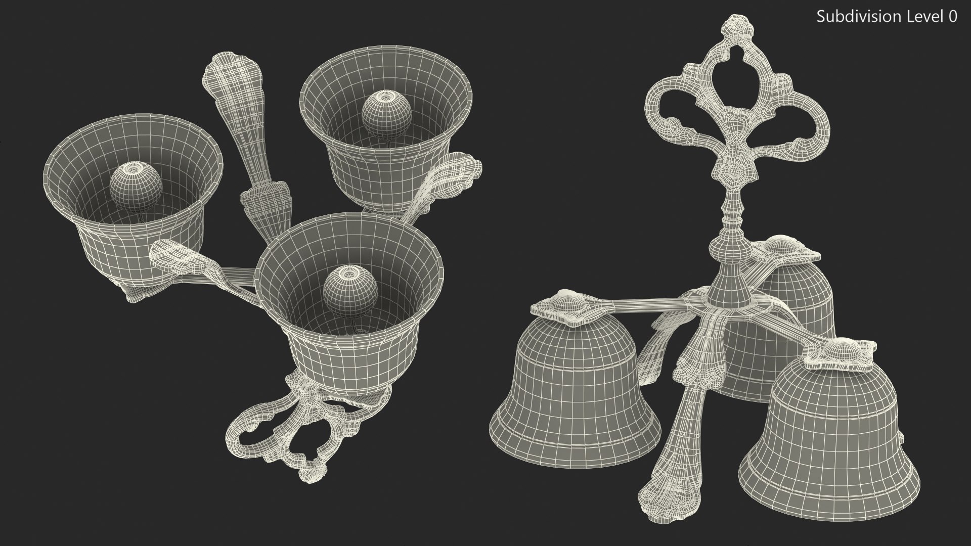 Three Sound Silver Handbell 3D - TurboSquid 1724257