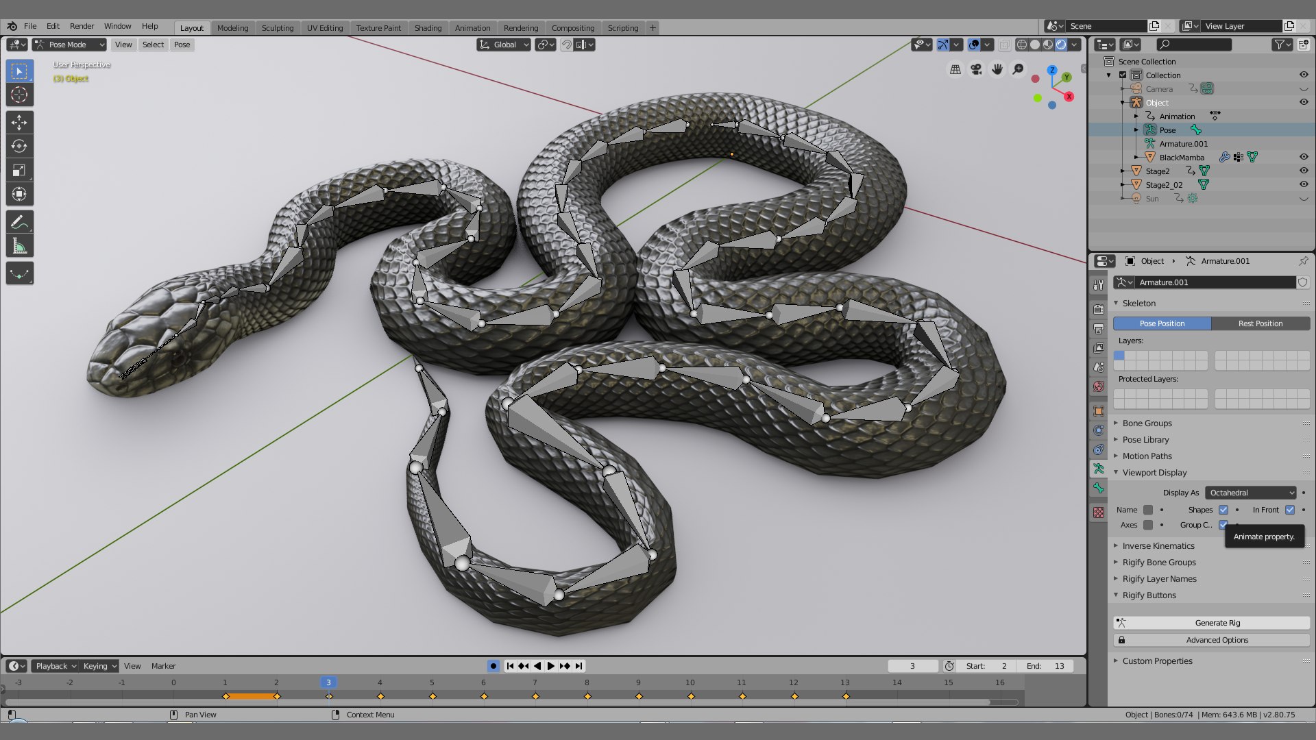 3D model black mamba animation - TurboSquid 1264247
