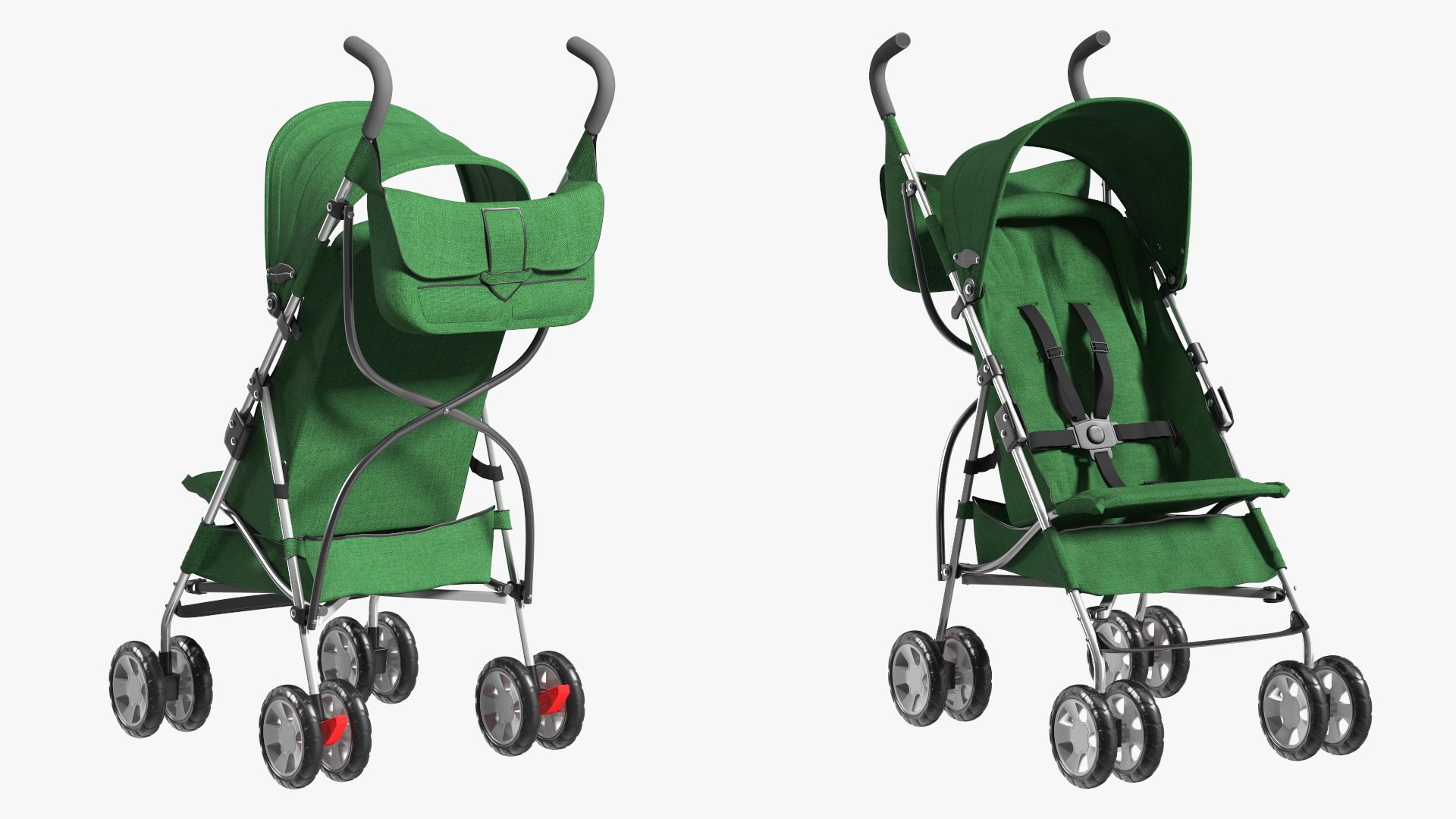 3D Model Compact Baby Stroller With Bag - TurboSquid 2144502