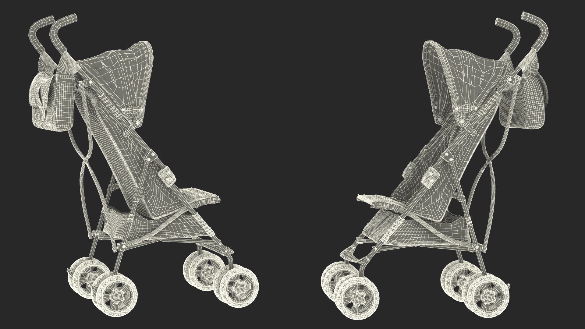 3D model Compact Baby Stroller With Bag - TurboSquid 2144502