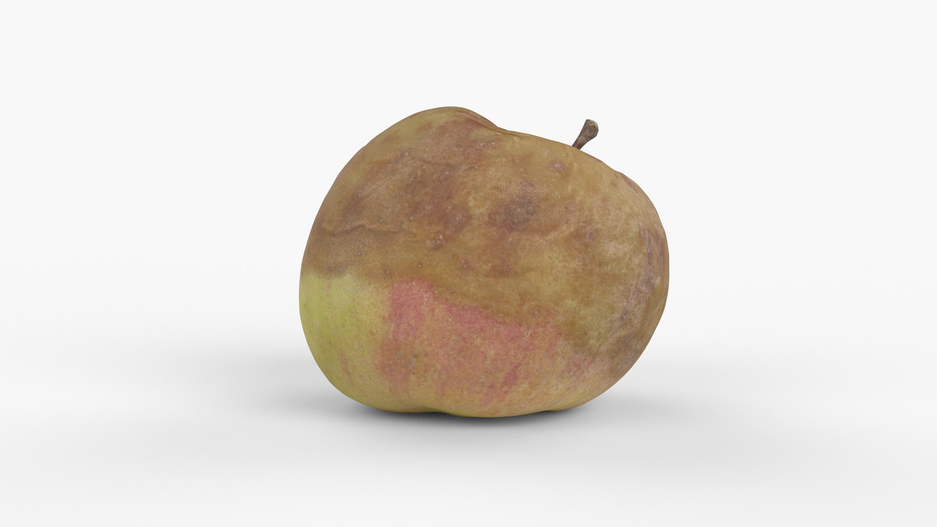 3D Photorealistic 3D Scan Of Rotten Wrinkly Overripe Old Ugly Apple ...