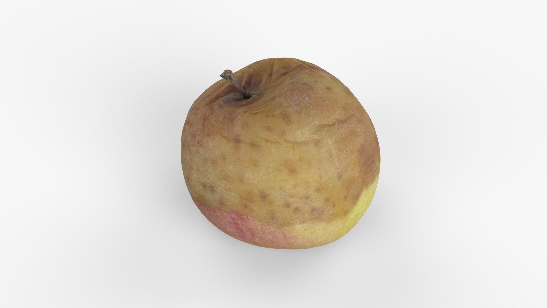 3D Photorealistic 3D Scan Of Rotten Wrinkly Overripe Old Ugly Apple ...