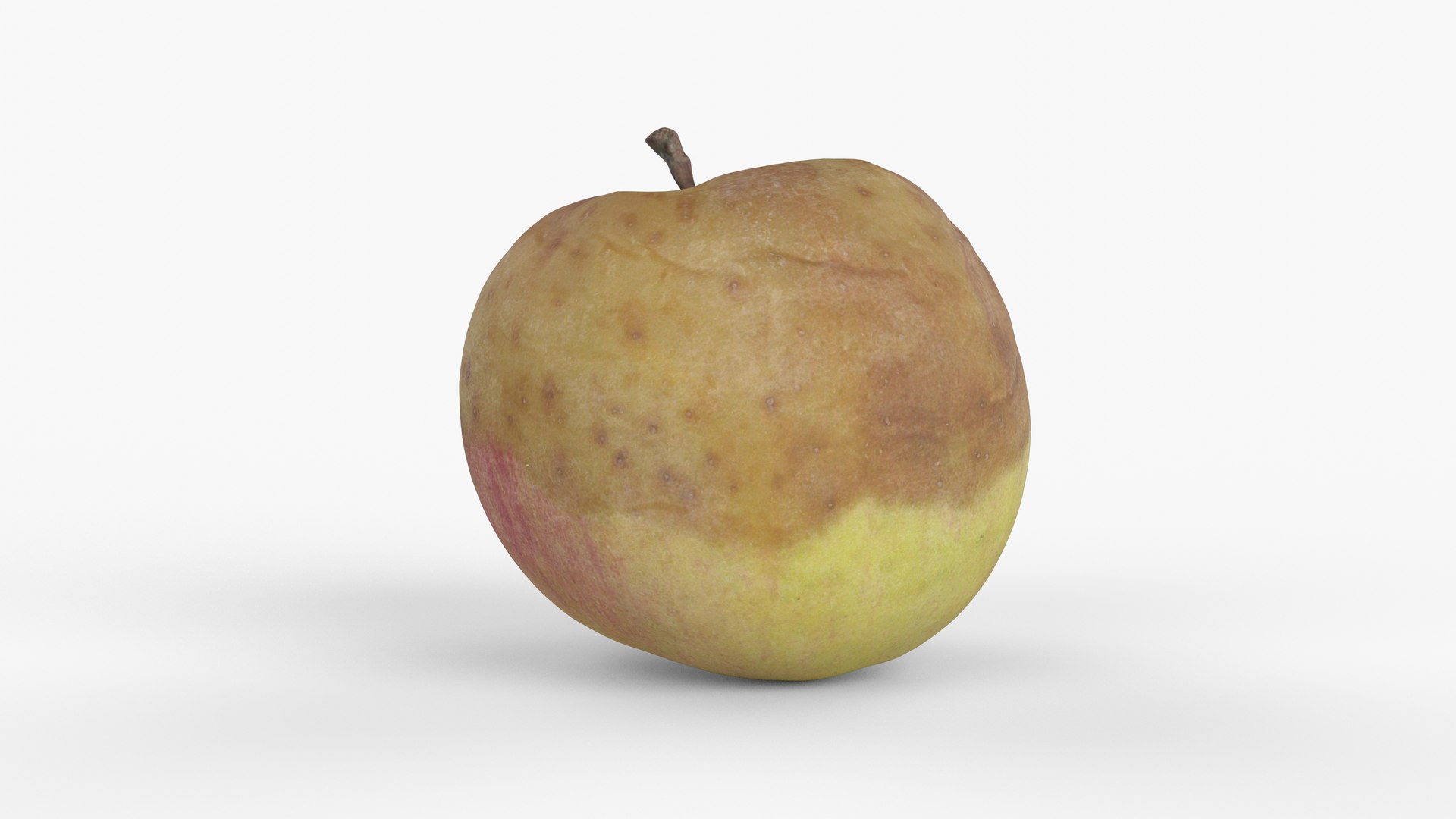 3D Photorealistic 3D Scan Of Rotten Wrinkly Overripe Old Ugly Apple ...