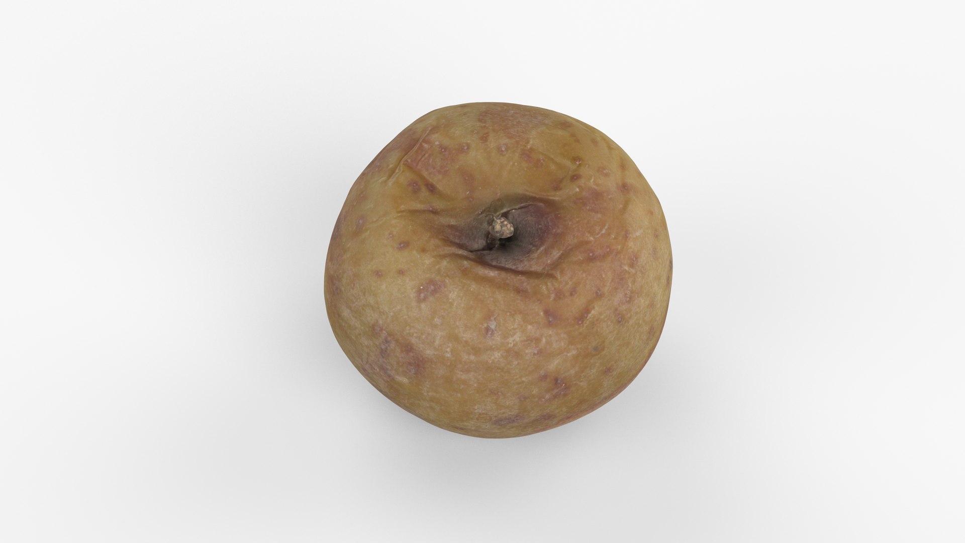 3D Photorealistic 3D Scan Of Rotten Wrinkly Overripe Old Ugly Apple ...