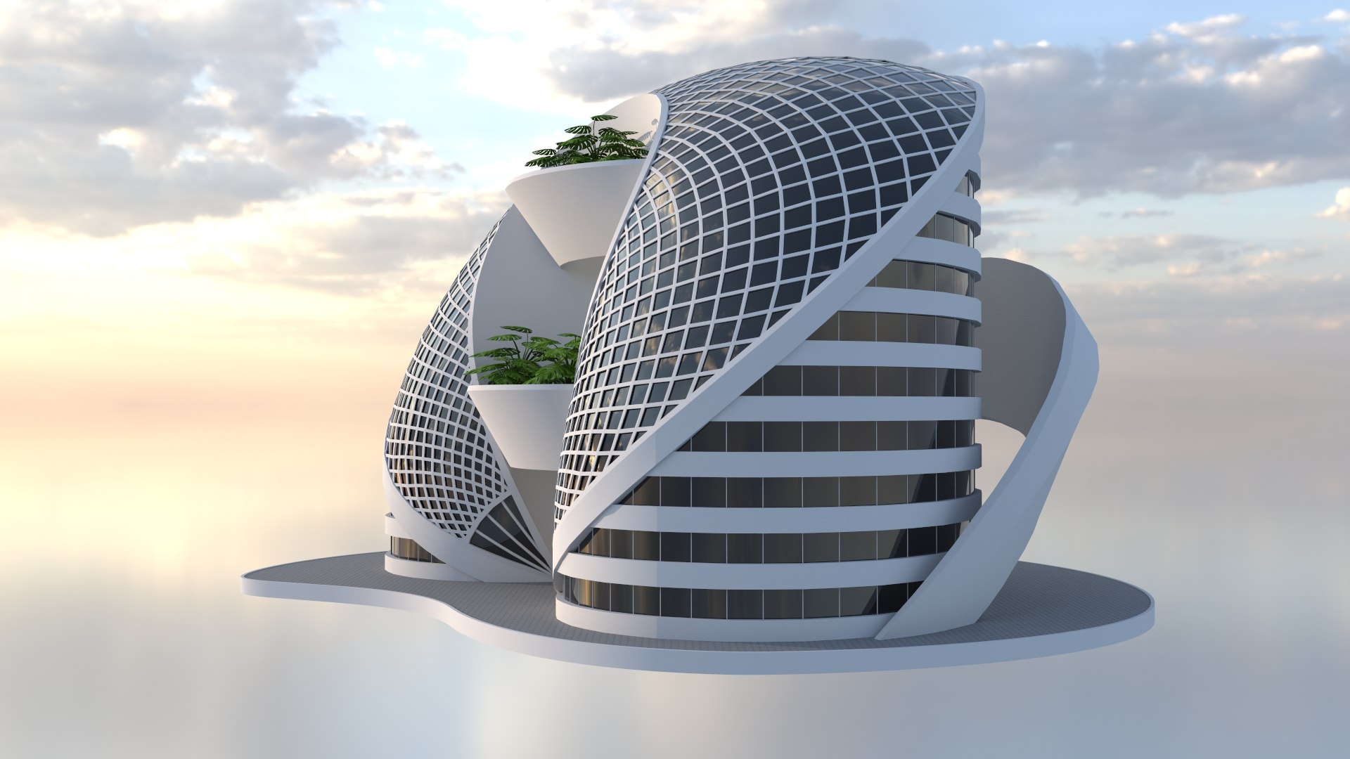 Sci-Fi Futuristic Building Concept 20 3D - TurboSquid 2301900