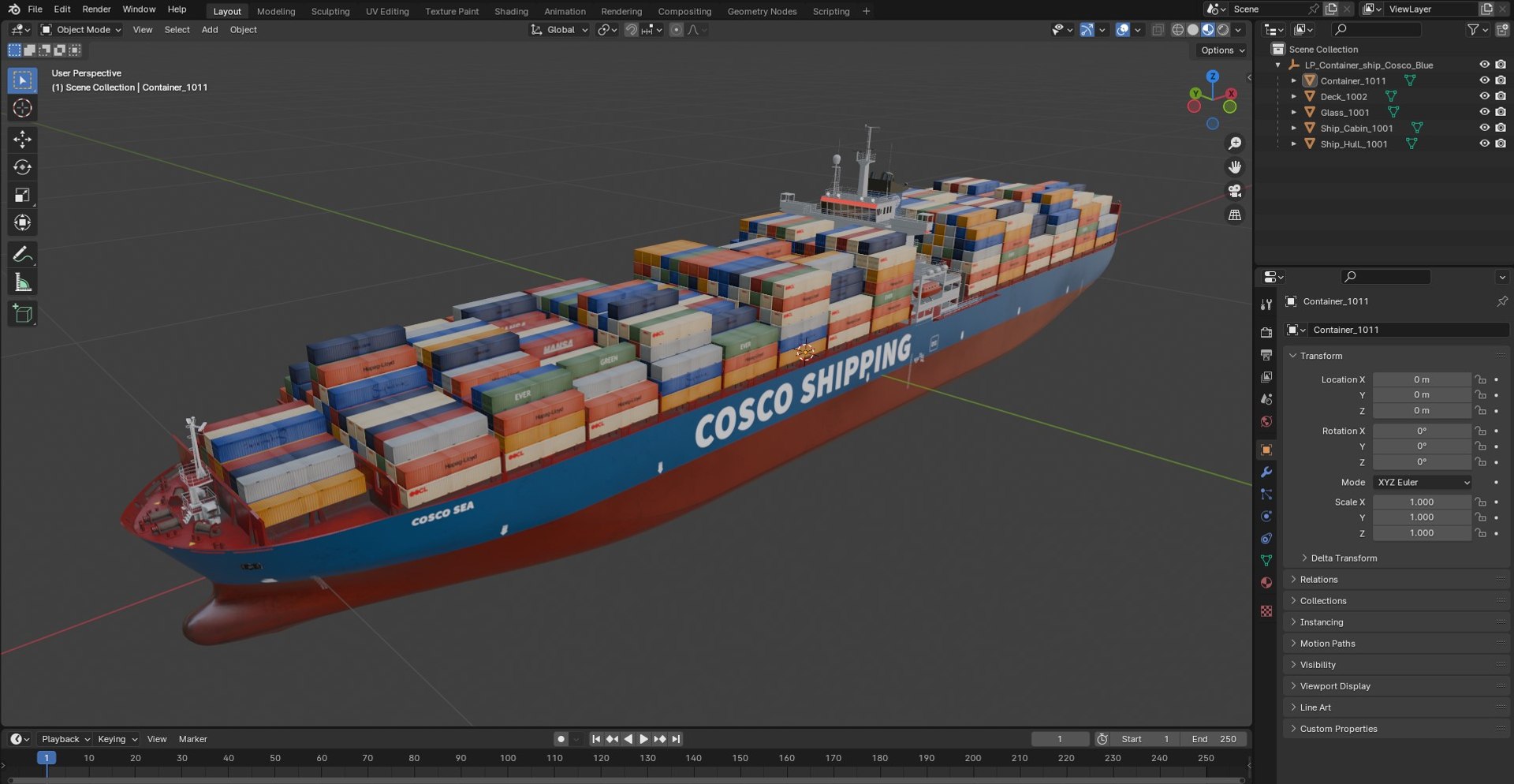3D Cargo Container Ship 300m - TurboSquid 2281986